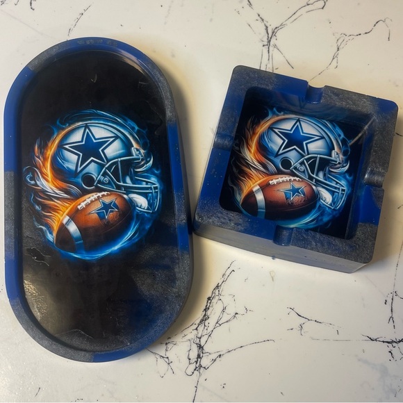 Other | Dallas Cowboys Ashtray Tray Set Nfl Football Collectible Fan ...